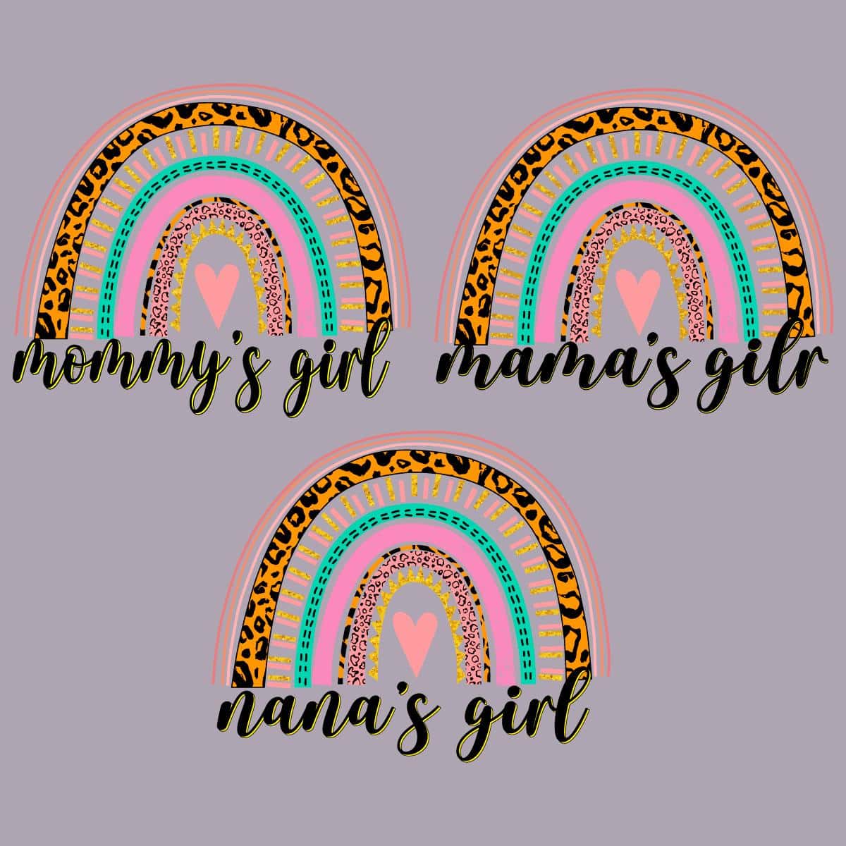 Mommys Girl Rainbow Svg Cut Files Cheetah Leopard Rainbow Svg Bestdesignbundle