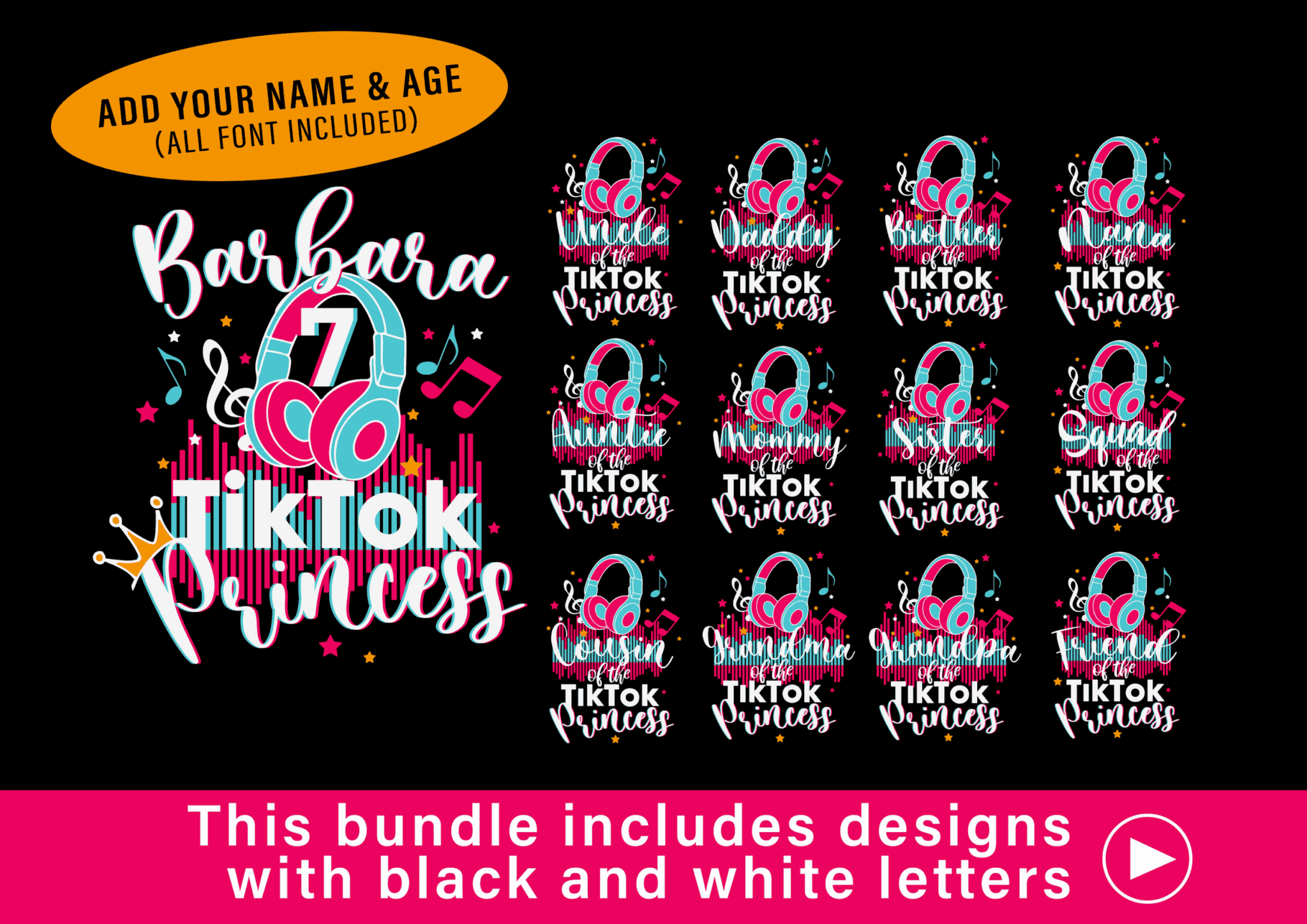 Tik Tok Birthday Princess Bundle Svg, Tik Tok Family Svg, Birthday ... Tik Tok Birthday Princess Bundle Svg, Tik Tok Family Svg, Birthday ...