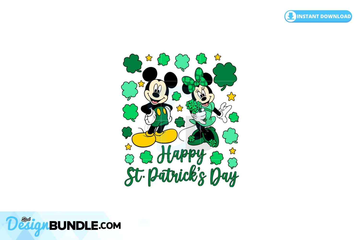 Mickey Minnie Happy St Patricks Day Svg Instant Download Bestdesignbundle